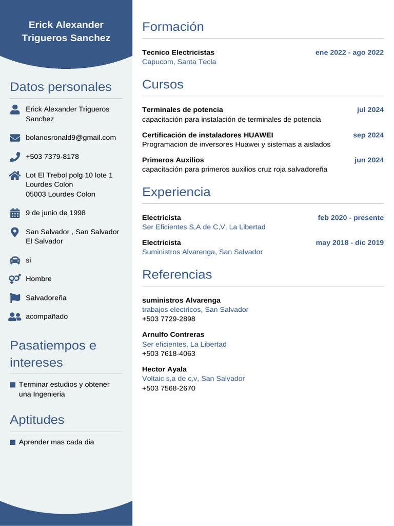 CV Erick Alexander Trigueros Sanchez | PDF