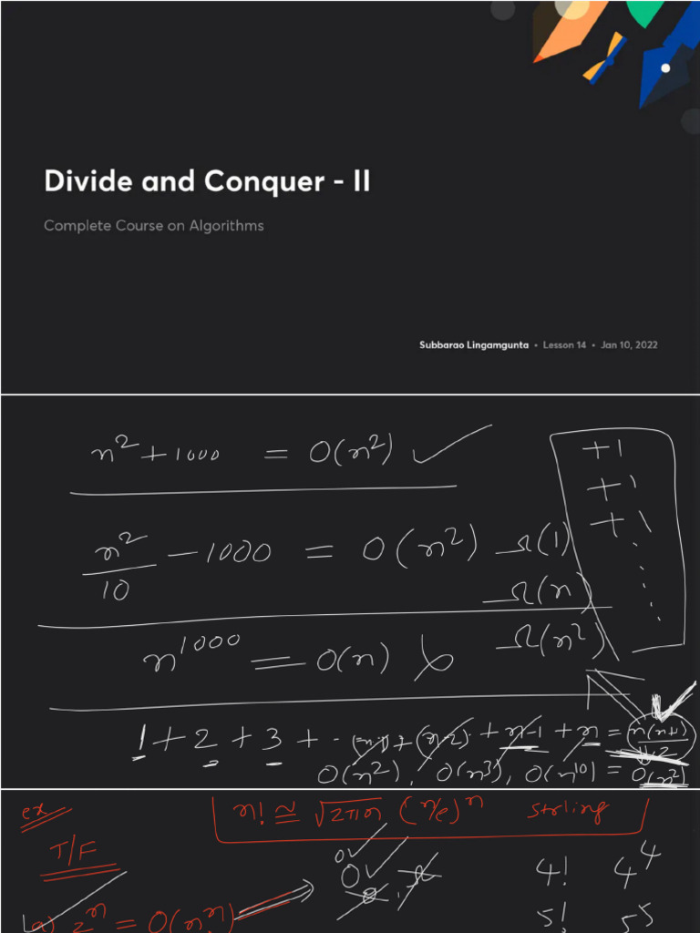 Divide - and - Conquer - II - With - Anno Lec 14 | PDF
