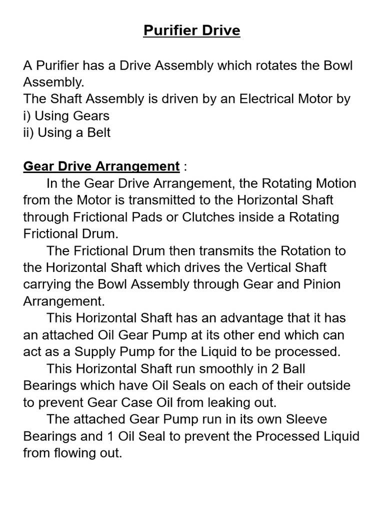 Purifier Drive | PDF