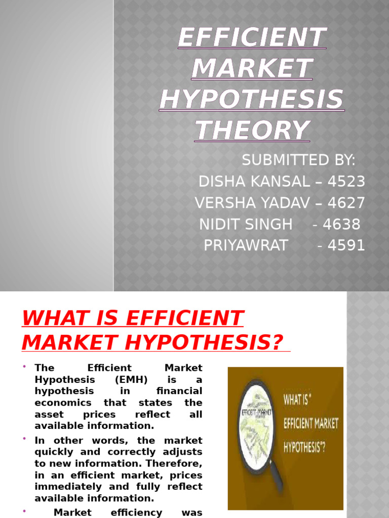 Efficient Market Hypothesis theory | PDF | Efficient Market Hypothesis ...