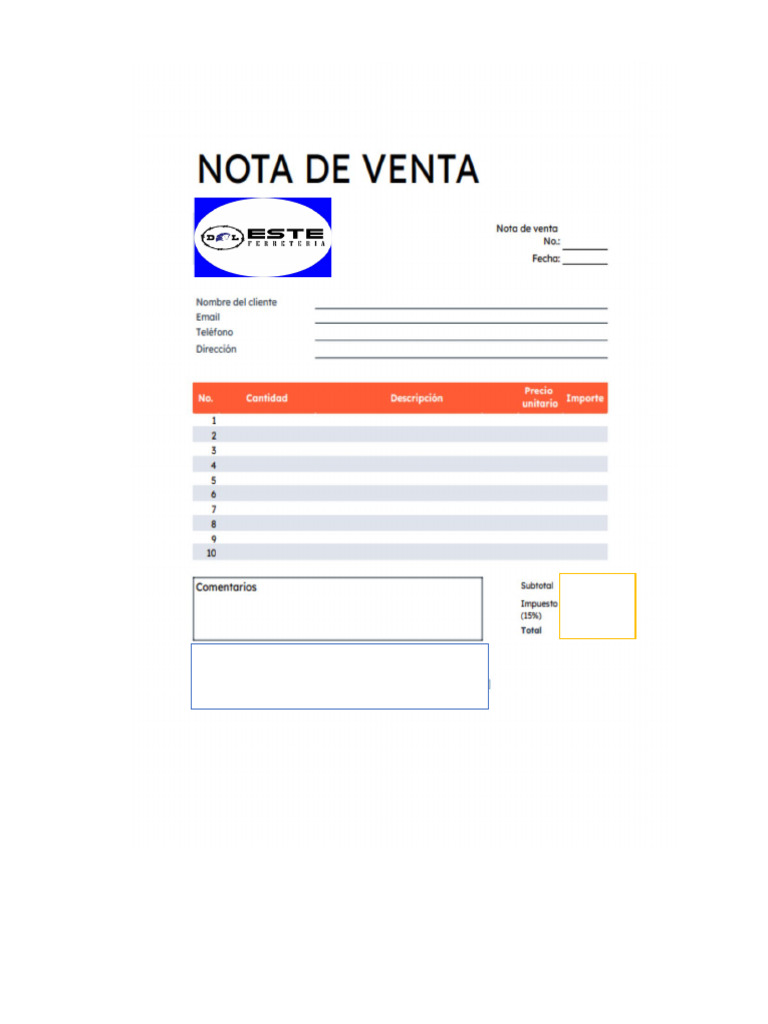 Nota de Venta | PDF