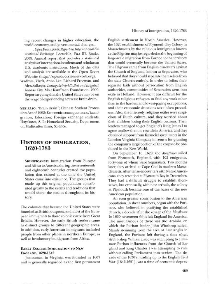 American Immigration History | PDF