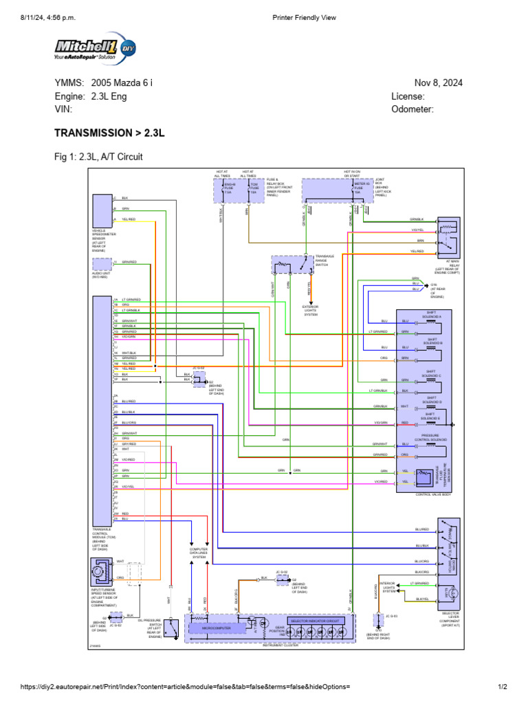2005 Mazda 6 TCM Wiring Diagram | PDF | Rear Wheel Drive Vehicles | Car ...