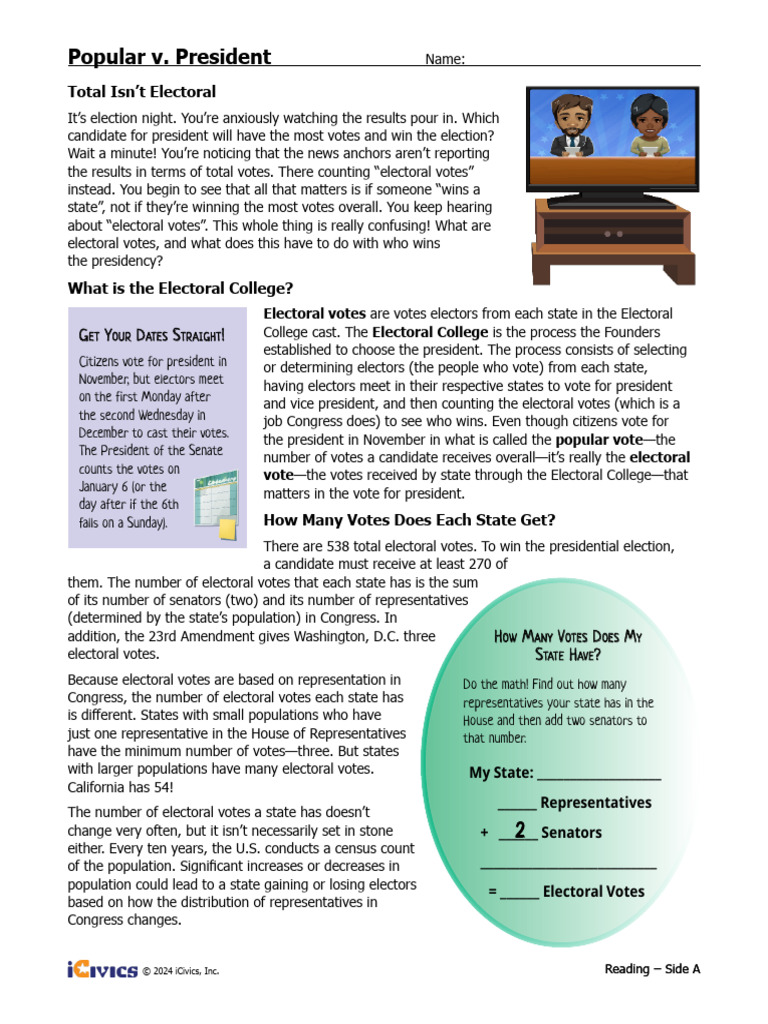 Popular Vs President - Student Docs - 0 | PDF | Swing State | Voting