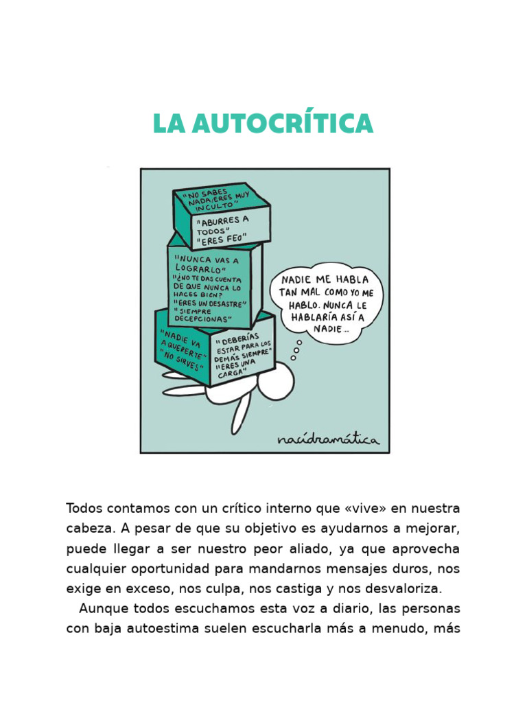 Autocrítica: Constructiva vs Destructiva | PDF | Autoestima | Ansiedad