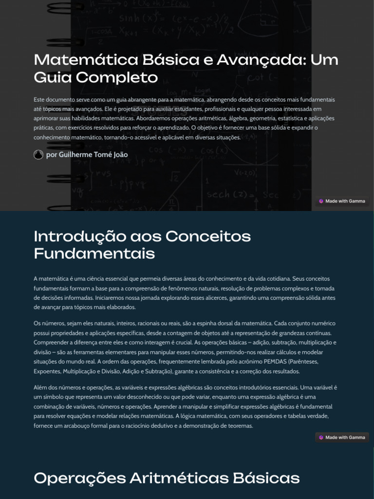 Matematica Basica e Avancada Um Guia Completo | PDF | Matemática | Equações