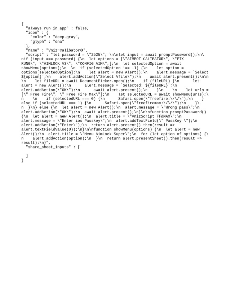 Vniz Calibator? Scriptable | PDF
