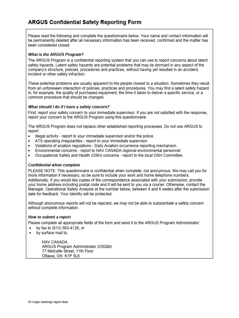 Confidential reporting-NAVCANADA | PDF | Safety
