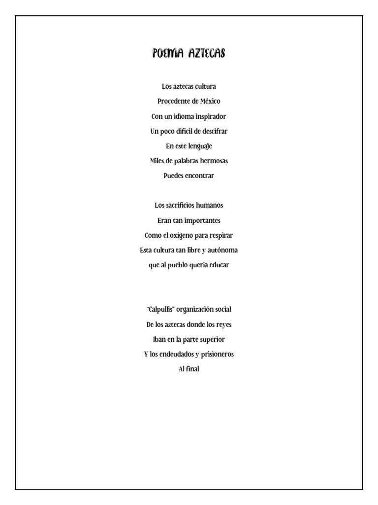 Poema Aztecas | PDF