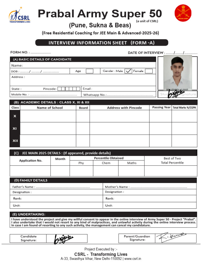 Prabal Army Super 50 Coaching Details | PDF | Student Assessment And ...