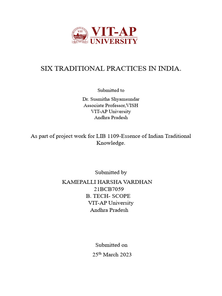 Traditional Practices in India | PDF