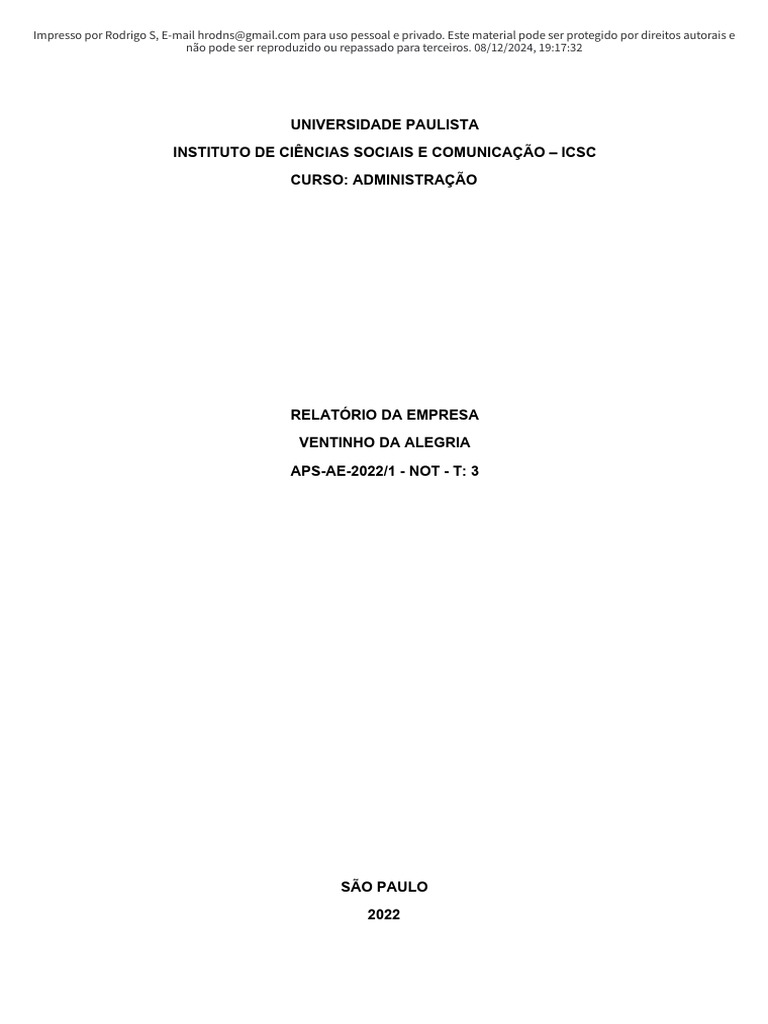 Exemplo - APS SES - 2022 - Parte1 | PDF | Sustentabilidade | Mercado ...