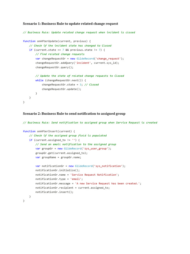 ServiceNow Scenario-Based Scripting Guide | PDF | Software | Computing