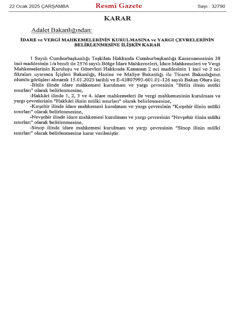Karar: Resmî Gazete | PDF