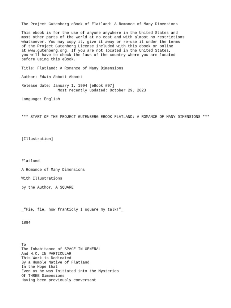 Flatland | PDF | Flatland | Elementary Geometry