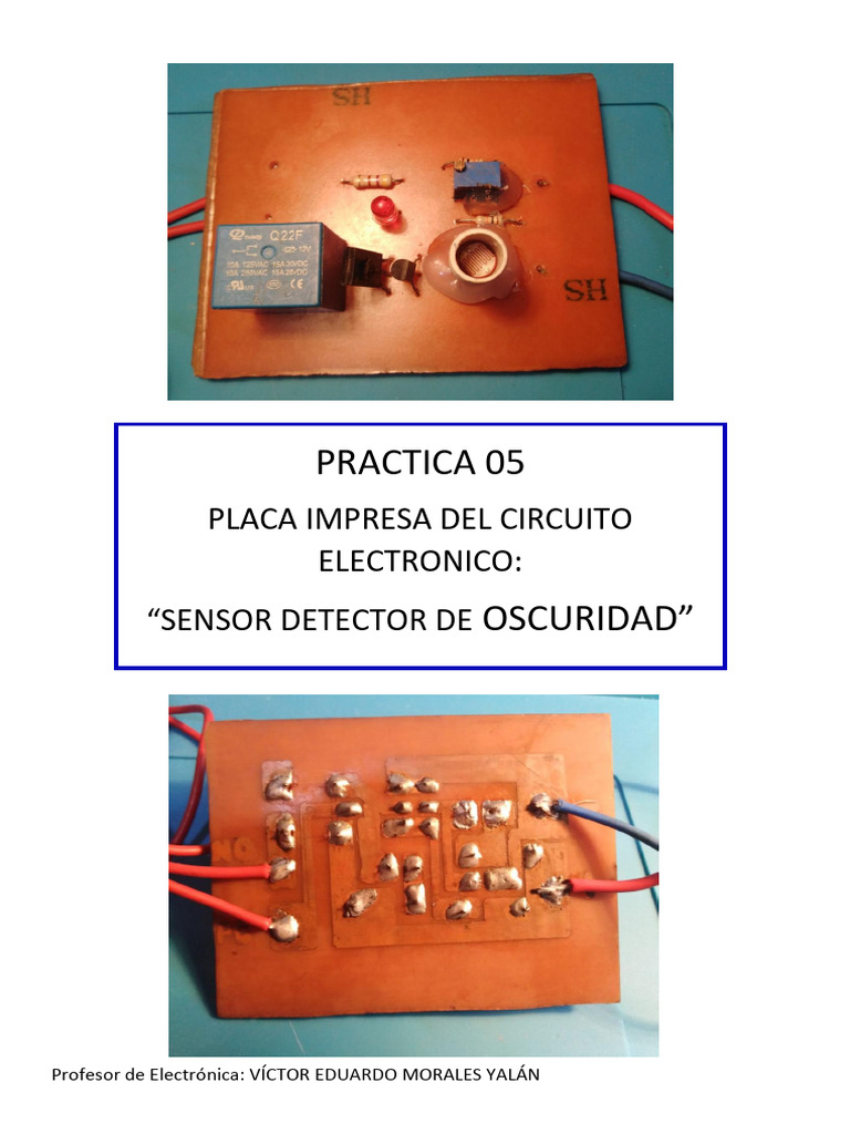 Practica 5 Placa Impresa Del Sensor Detector de Oscuridad | PDF | Dibujo