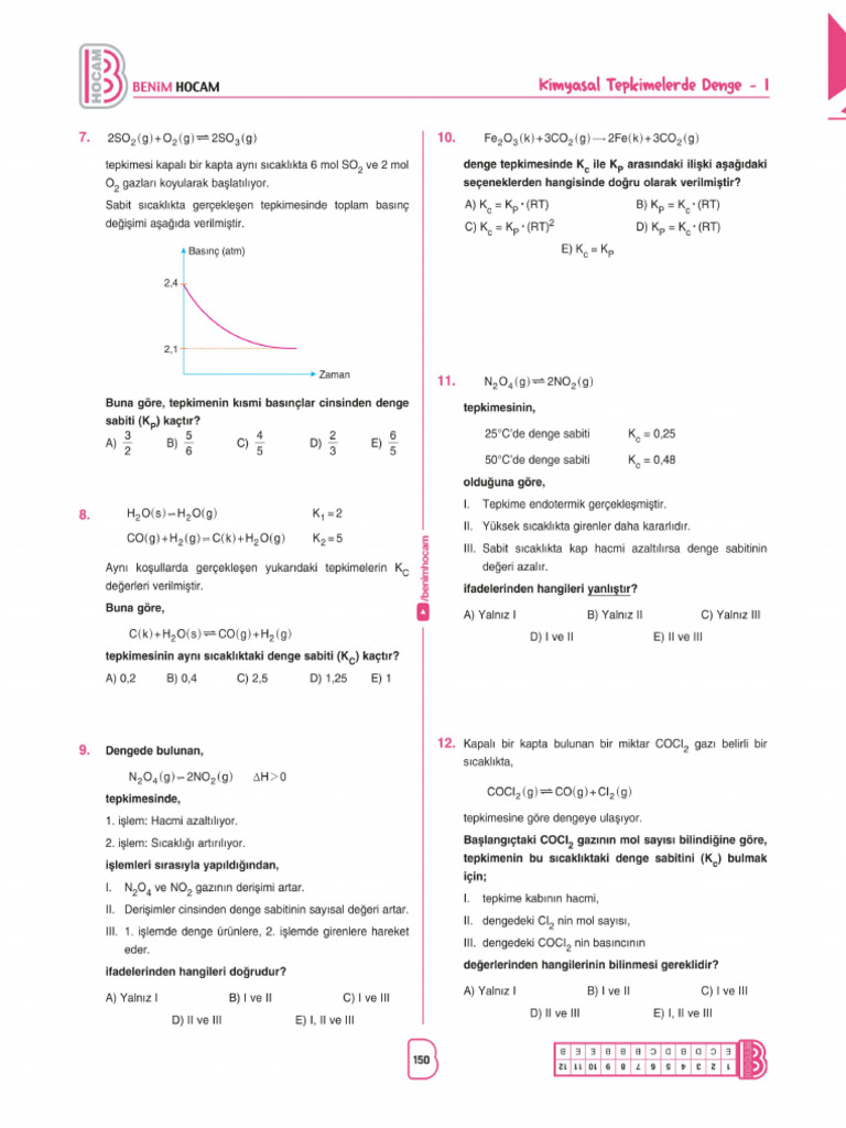 [Ayrılmış]@tgdenemeleriv2 2025 BENİM HOCAM AYT KİMYA VDK_150 | PDF