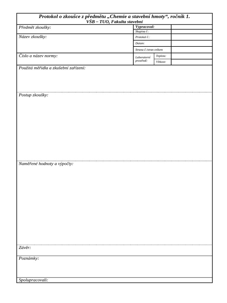 Vzor Labor Protokolu | PDF