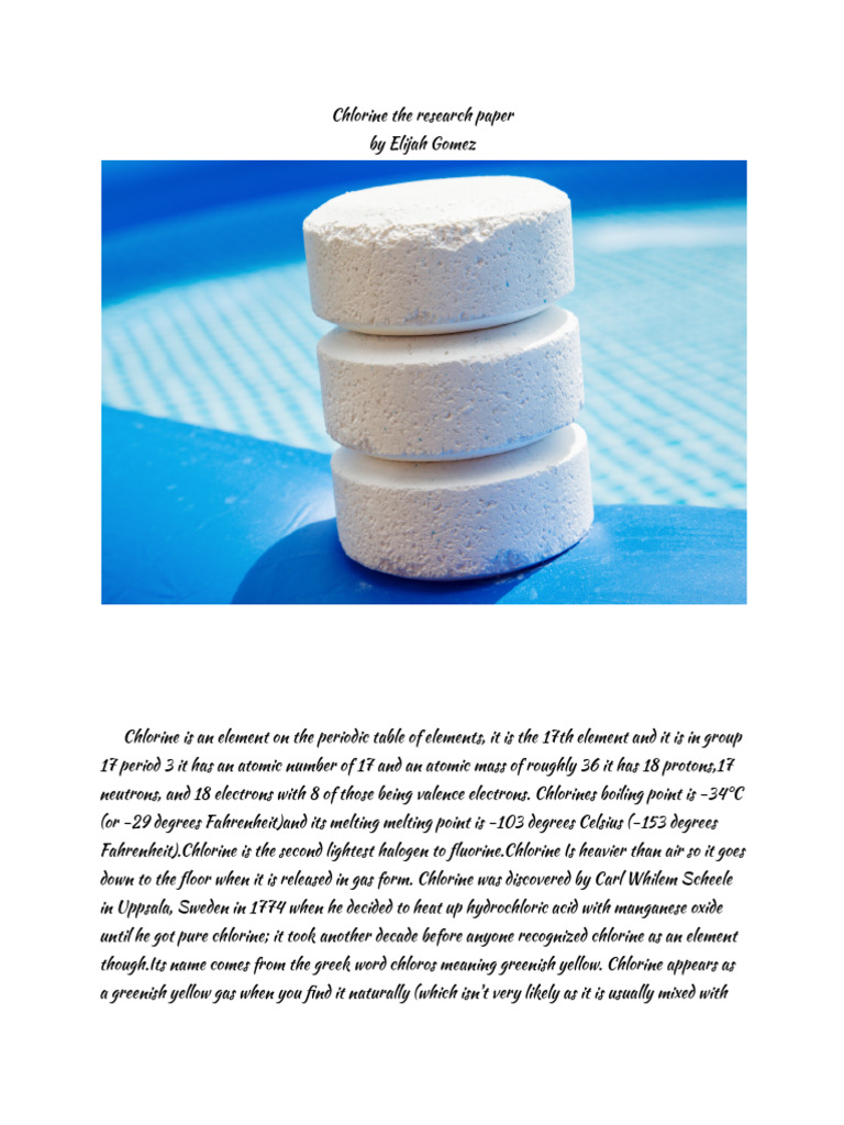 ELIJAH GOMEZ - Element Paper | PDF | Chlorine | Chemical Elements