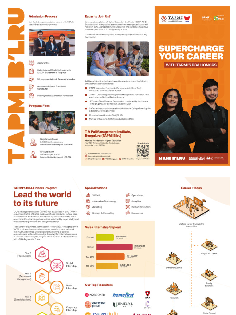 BBA (Hons.) Admission Trifold Brochure | PDF