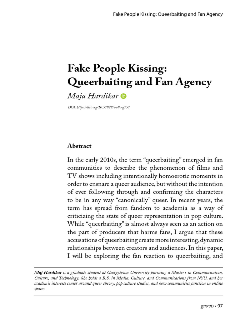 Queerbaiting: Fan Agency Explored | PDF