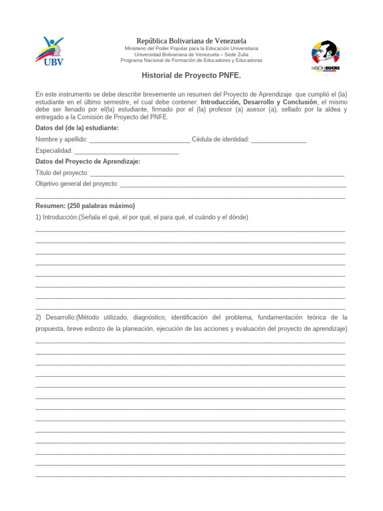 Historial de Proyecto PNFE | PDF | Aprendizaje | Cognición