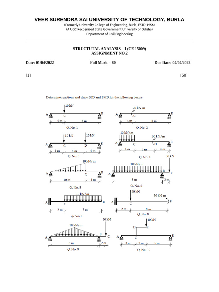 SA1-Assignment 2-BMD-SFD | PDF