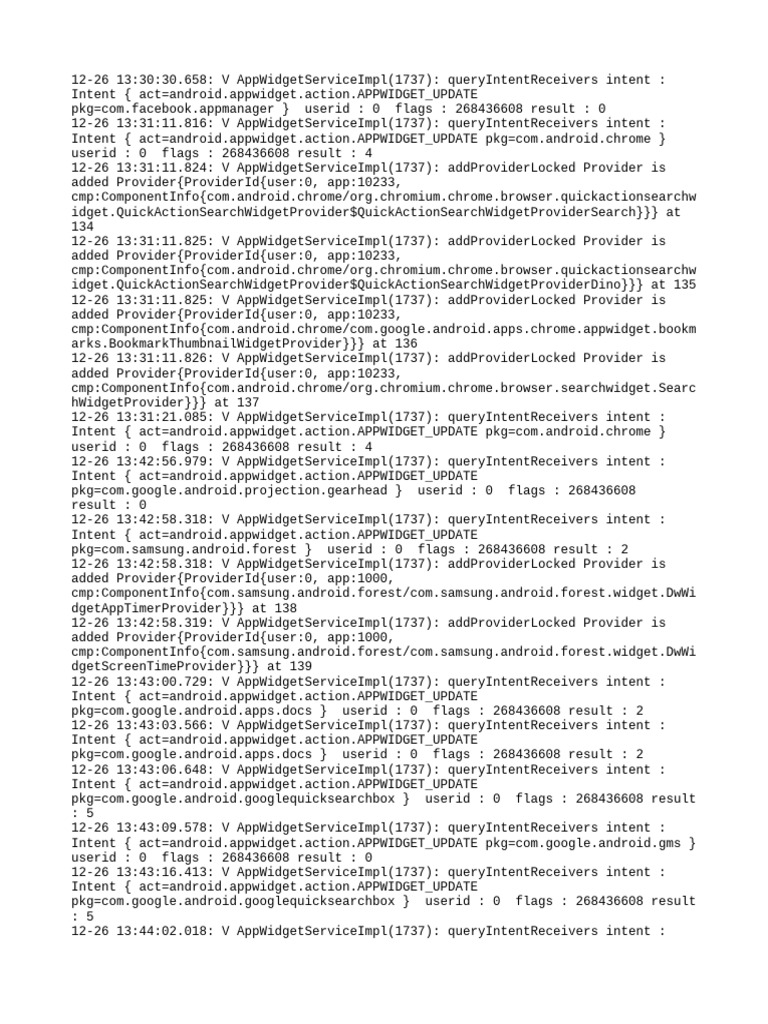 Appwidget History Log1 | PDF