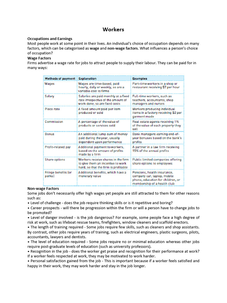 Workers | PDF | Labour Economics | Supply (Economics)