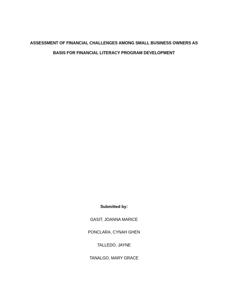 Financial Literacy | PDF | Financial Literacy | Literacy