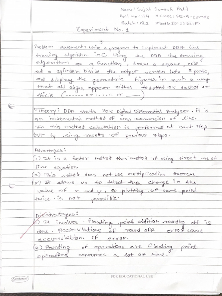 114 Expt1 CG Writeup PDF | PDF