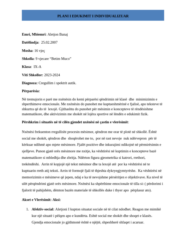 ALETJON BANI pei 1 kl9 | PDF