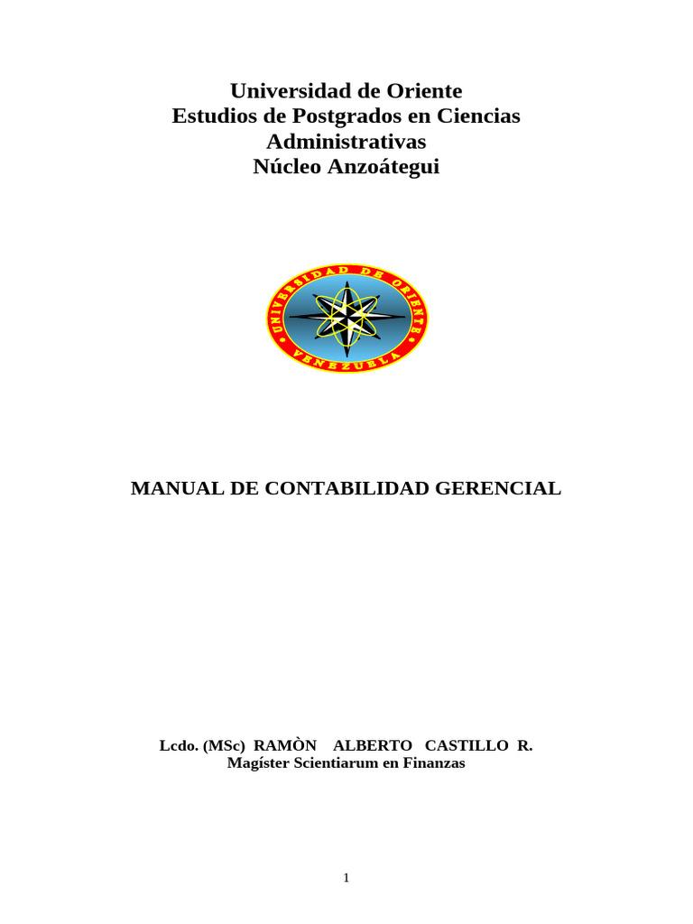 Manual Contab Gerencial | PDF | Presupuesto | Contabilidad