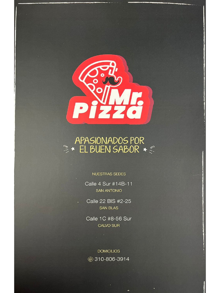 Carta MR Pizza | PDF