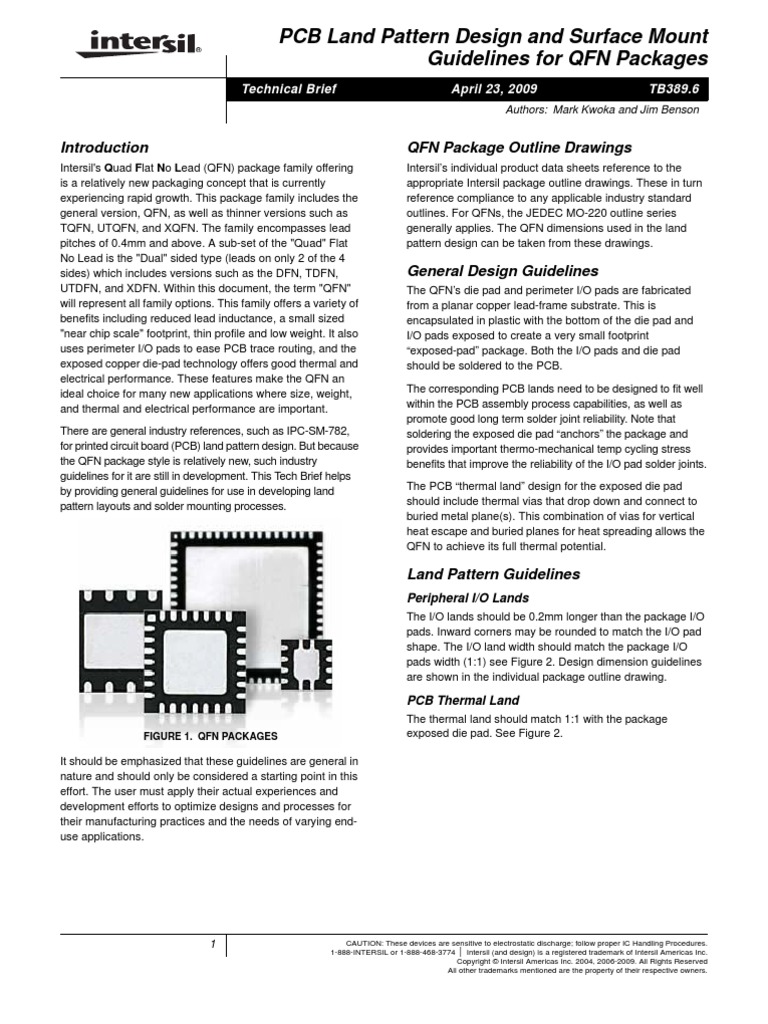 QFN LAnd Patterns | PDF | Technology & Engineering