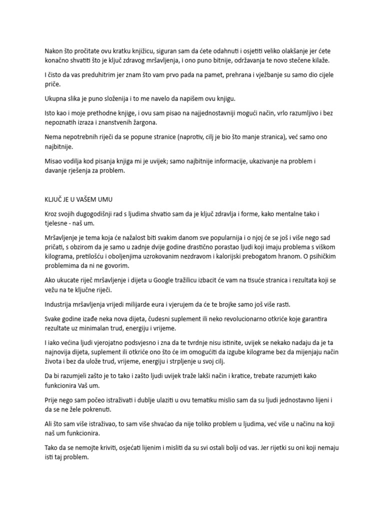 Zdravo I Odrzivo Mrsavljenje. Sve Sto Trebate Znati | PDF