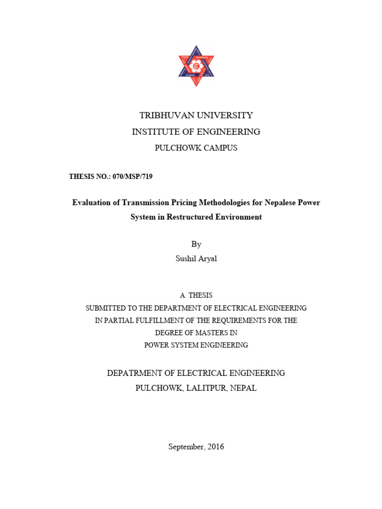 Evaluation of Transmission Pricing Methodologies for Nepalese Power ...