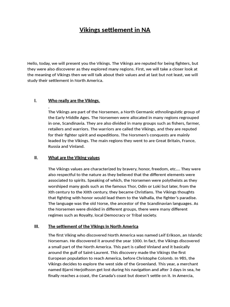 Vikings Settlement in North America | PDF | Vikings | Norsemen