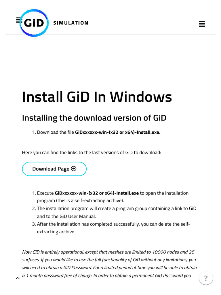 Install GiD in Windows - GiD SIMULATION | PDF | Password | Microsoft Windows