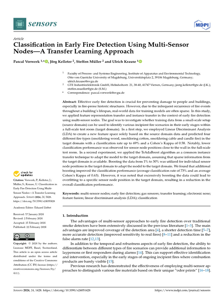 Classification in Early Fire Detection Using Multi Translated | PDF ...