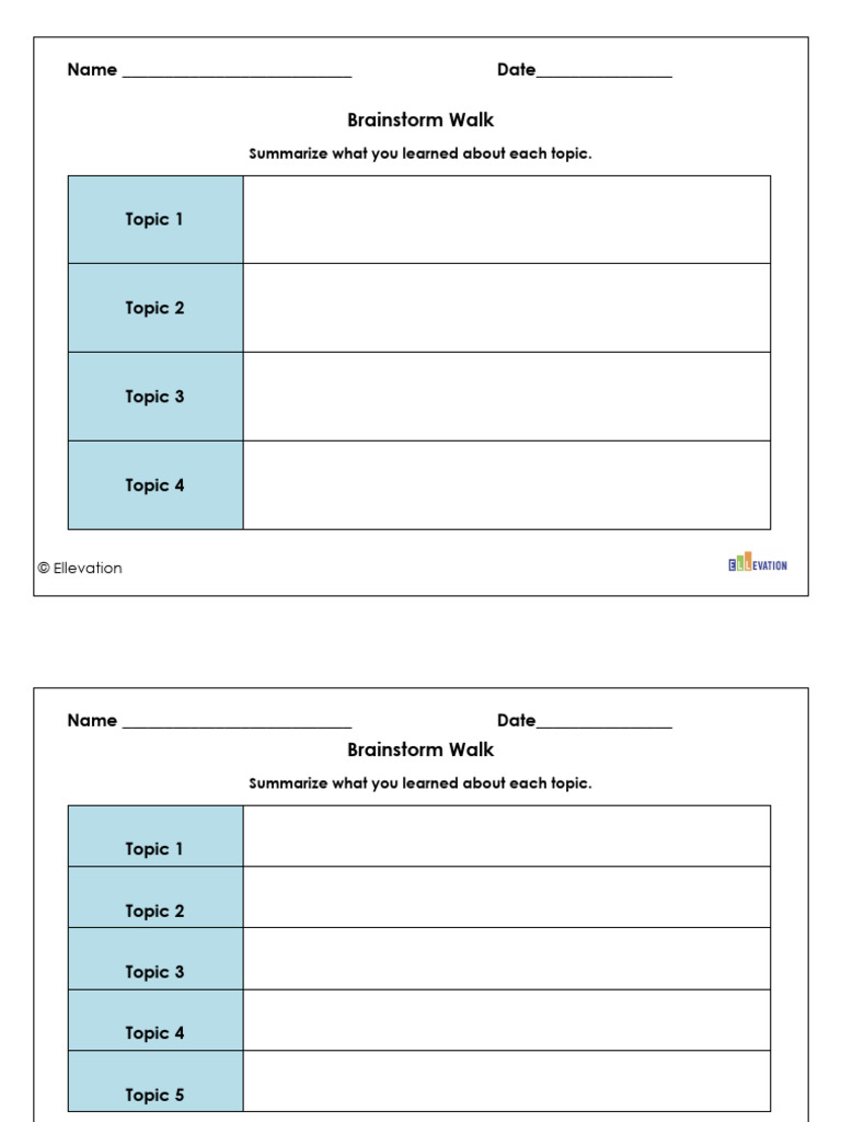Brainstorm Walk Notes | PDF