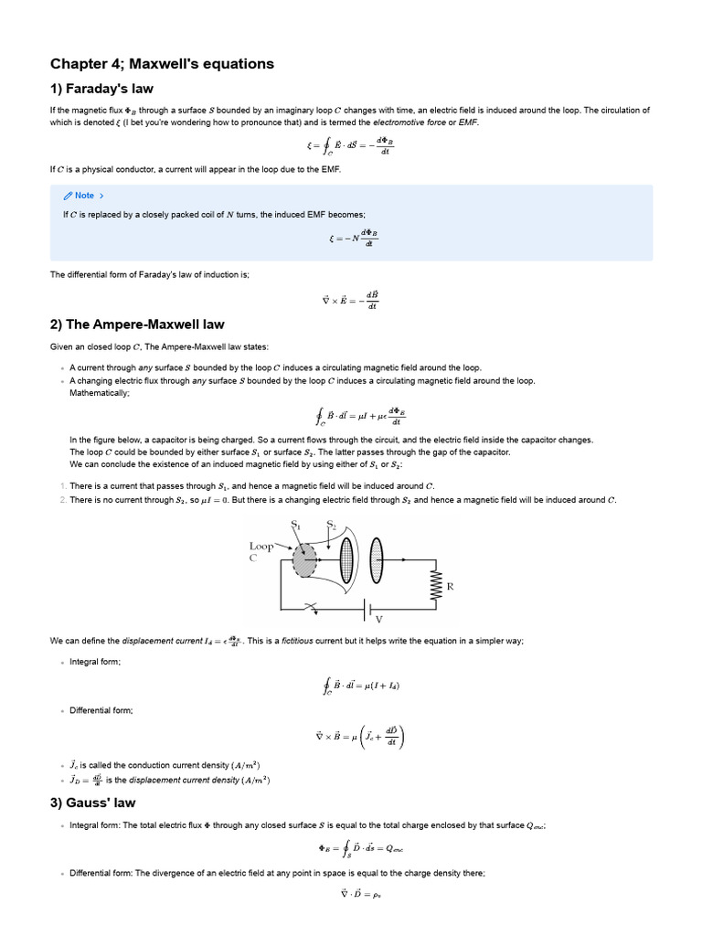 Chapter 4 Maxwell's Equations | PDF | Electromagnetic Induction ...