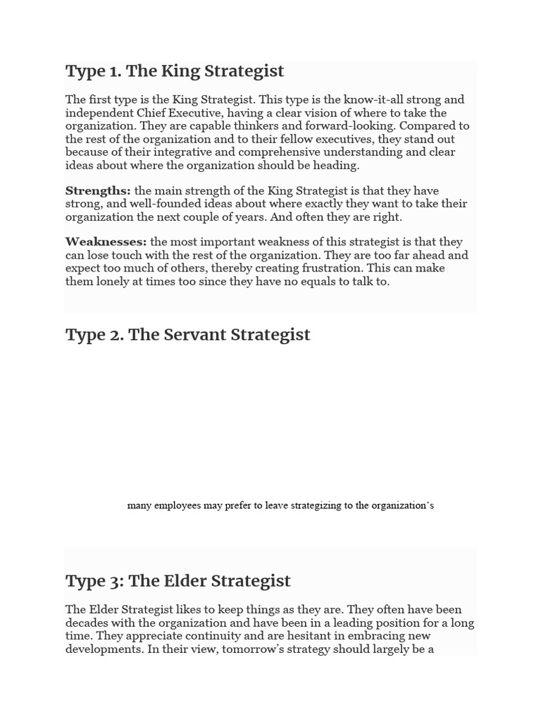 Type of Strategist | PDF | Behavioural Sciences | Cognition