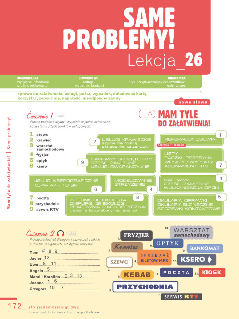 Lekcja 26, podręcznik | PDF