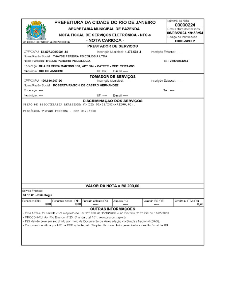Nfse_roberta Ragoni - 01-08-2024 | PDF Nfse_roberta Ragoni - 01-08-2024 | PDF