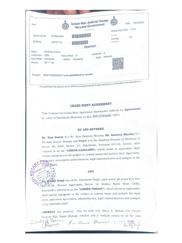 Indian-Non Judicial Stamp | PDF