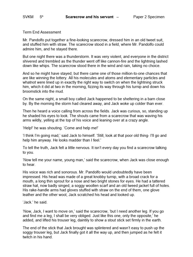 Scarecrow & Servant Comprehension | PDF