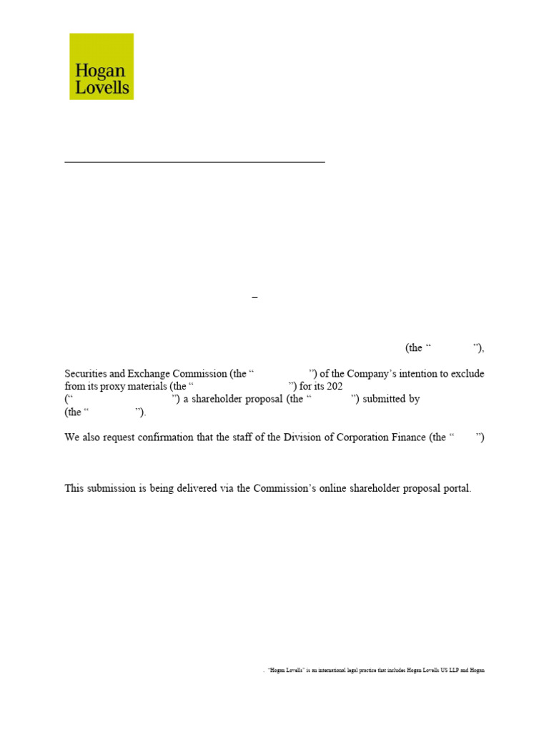 SEC Shareholder Proposal Exclusion | PDF | U.S. Securities And Exchange ...