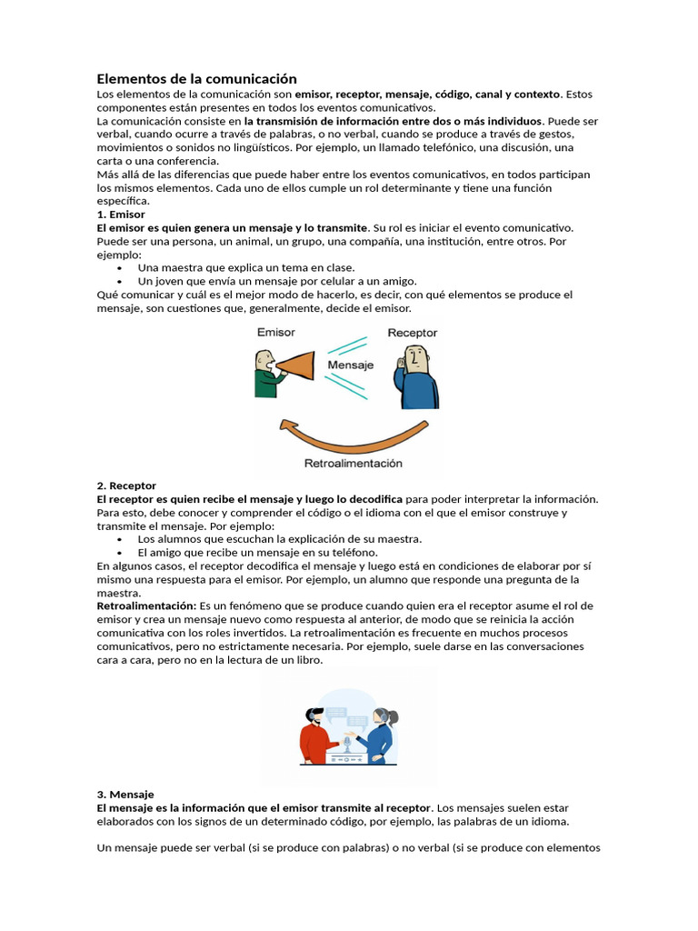 Elementos Clave de la Comunicación | PDF | Comunicación | Comunicación ...