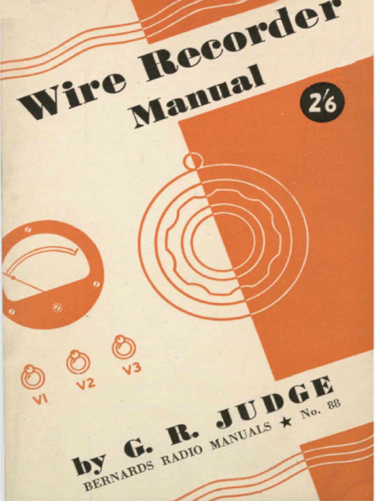 Judge - Wire Recorder Manual | PDF | Electromagnetism